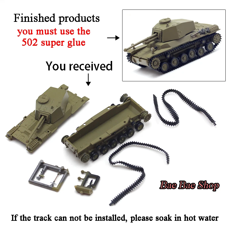 1:72 Assembly Mini Tank Model Toy Cars World War II German Military ...