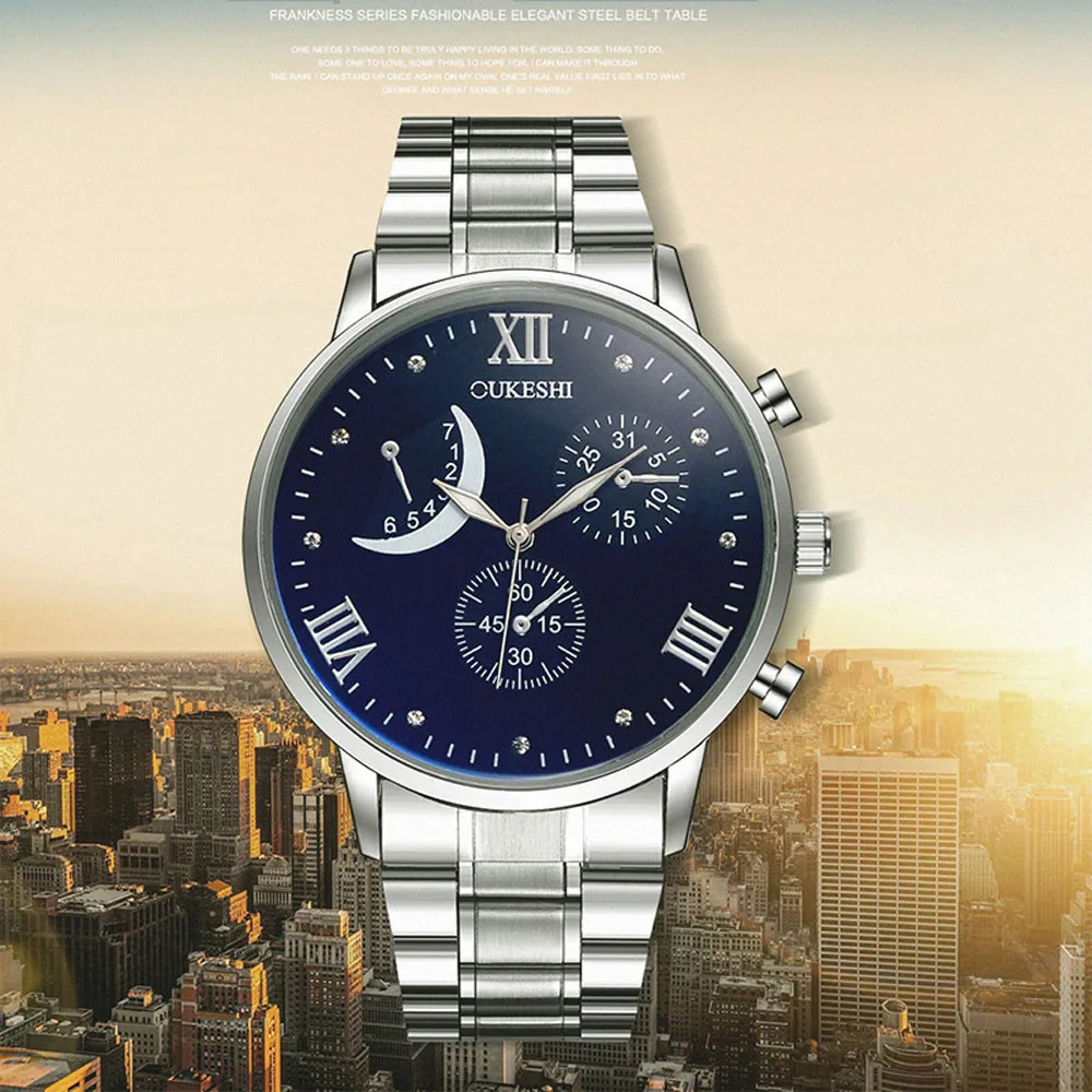 2018-Crescent-Moon-Six-Needles-Steel-Belt-Men-s-Watch-Waterproof-Watch ...