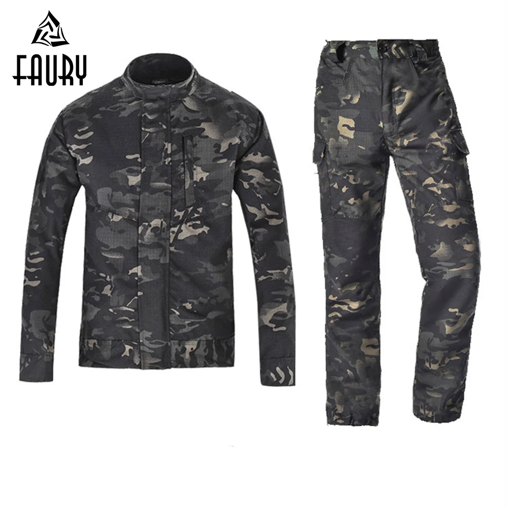 Military Uniform Men Special Forces Uniforms Tactical Black Camouflage ...