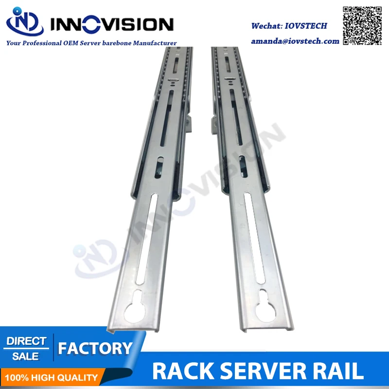 High quality 19inch rackmount dynamic three-section sliding guide rail ...