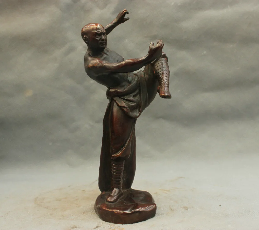 China Shaolin Monk Play Kungfu Gongfu Martial Arts Bronze Statue|statue ...