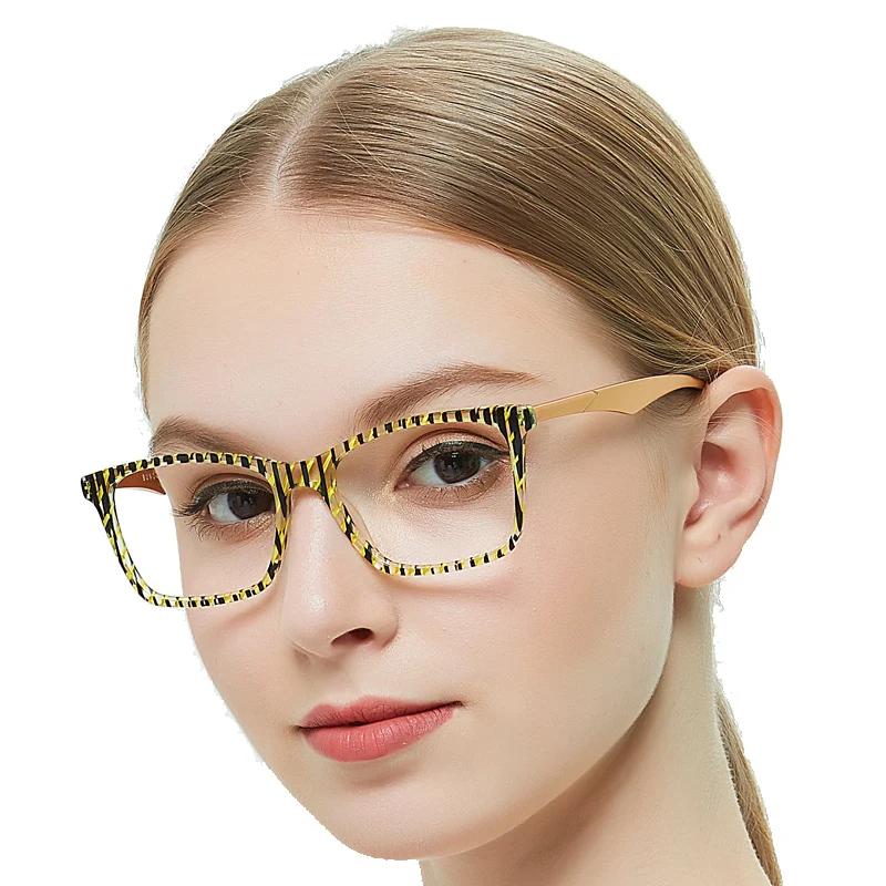 Striped Spectacle Myopia Clear Eyeglasses Frames Women Fashion 