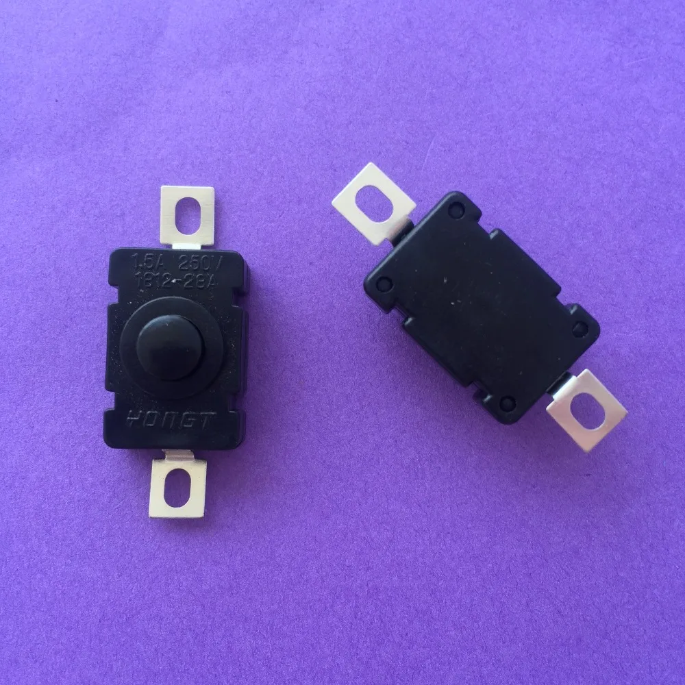 2pcs J494Y Rectangle Black Plastic Button Switch 2pin Self-locking ...