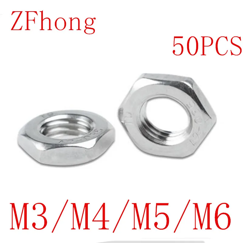 10-50pcs M2 M2.5 M3 M4 M5 M6 M8 M10 304 A2-70 Stainless Steel Flat Hex ...