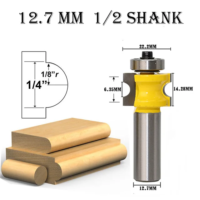 1pcs Half Round bit endmil Milling Cutter 1/2 Shank Groove Tongue ...