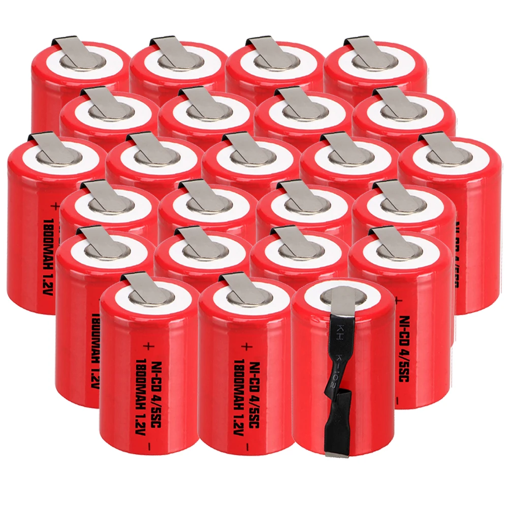 Lowest price 24 piece 4/5SC battery 1.2v batteries rechargeable 1800mAh nicd battery for power ...