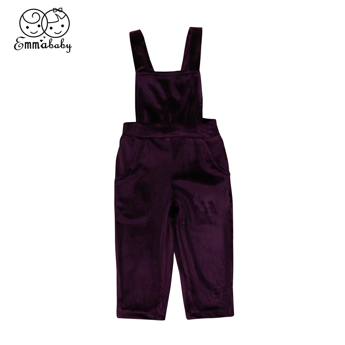 Cute Kids Baby Girls Velvet Overalls Bib Pants Solid Square Collar ...