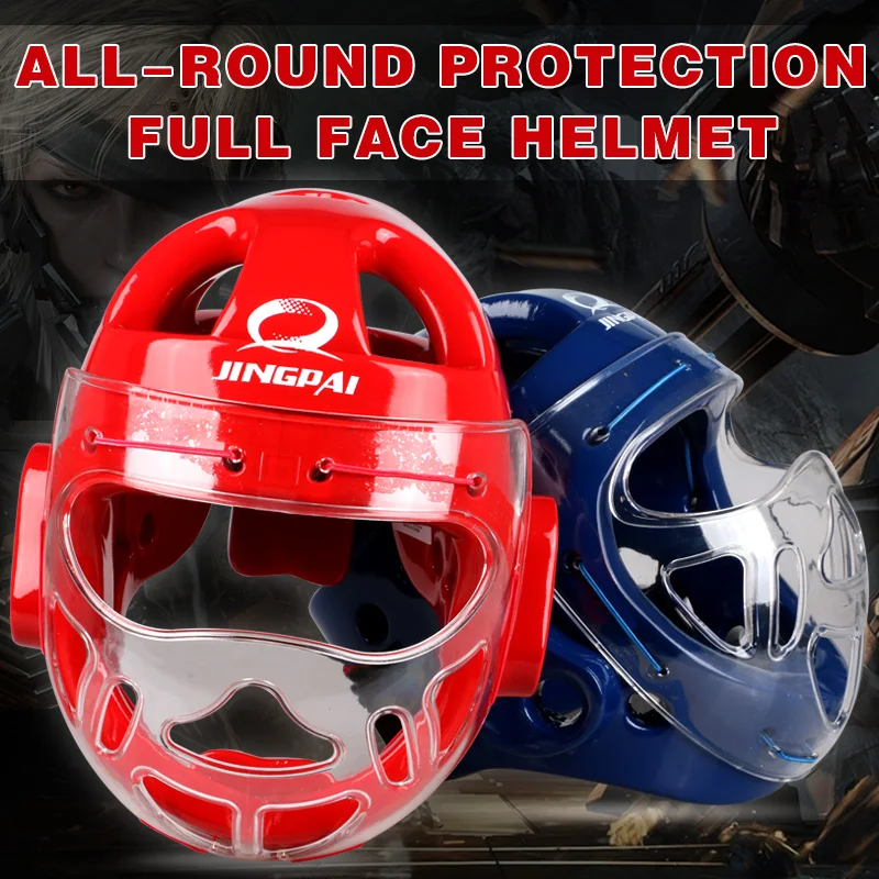 Red Bule Pu Adult Men Women Child Kids Fighting Karate Helmet Taekwondo ...