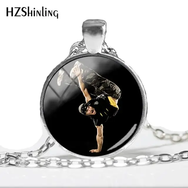 2018 NEW Hip Hop Dancing Round Necklace Gifts Dancer Pendant Silver ...