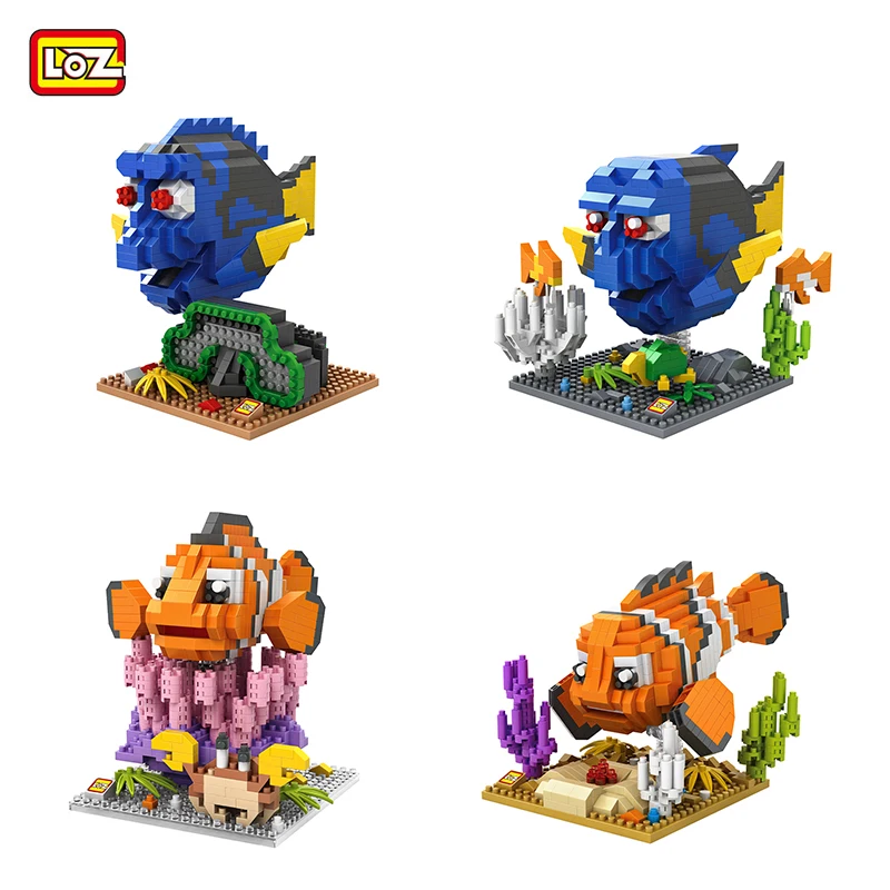 LOZ Micro Blocks Finding Nemo DIY Building Bricks Marlin Nemo Charlie ...