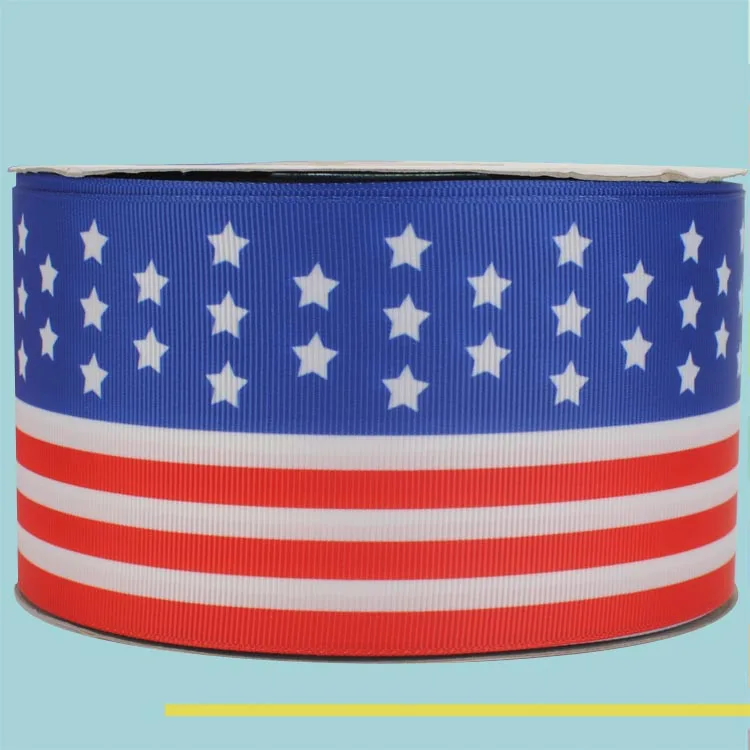 3" inch 75 mm 7.5cm America flag free shipping printed grosgrain ...
