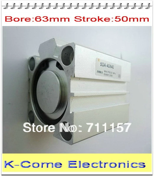 Sda 63-50 63x50 63mm Bore 50mm Stroke Pneumatic Compact Cylinder Sda 63*50 Aluminum Alloy ...