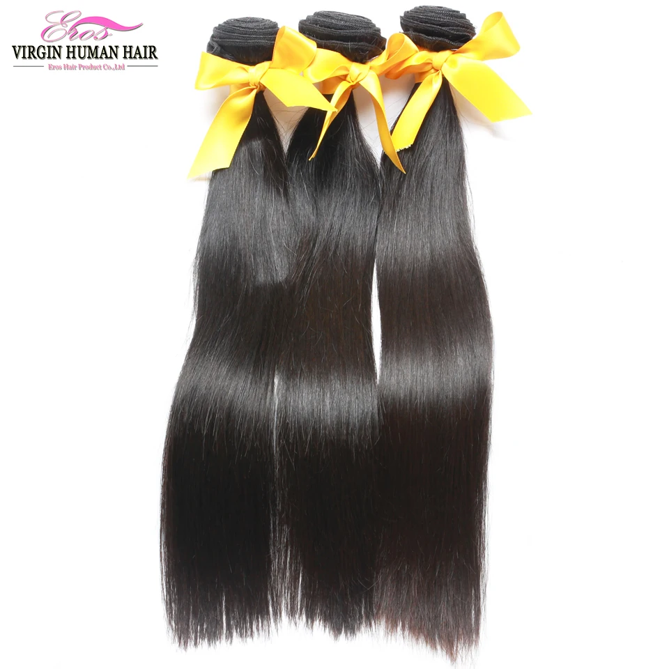 Eros Hair Products Unprocessed Brazilian Virgin Hair Extension Straight ...