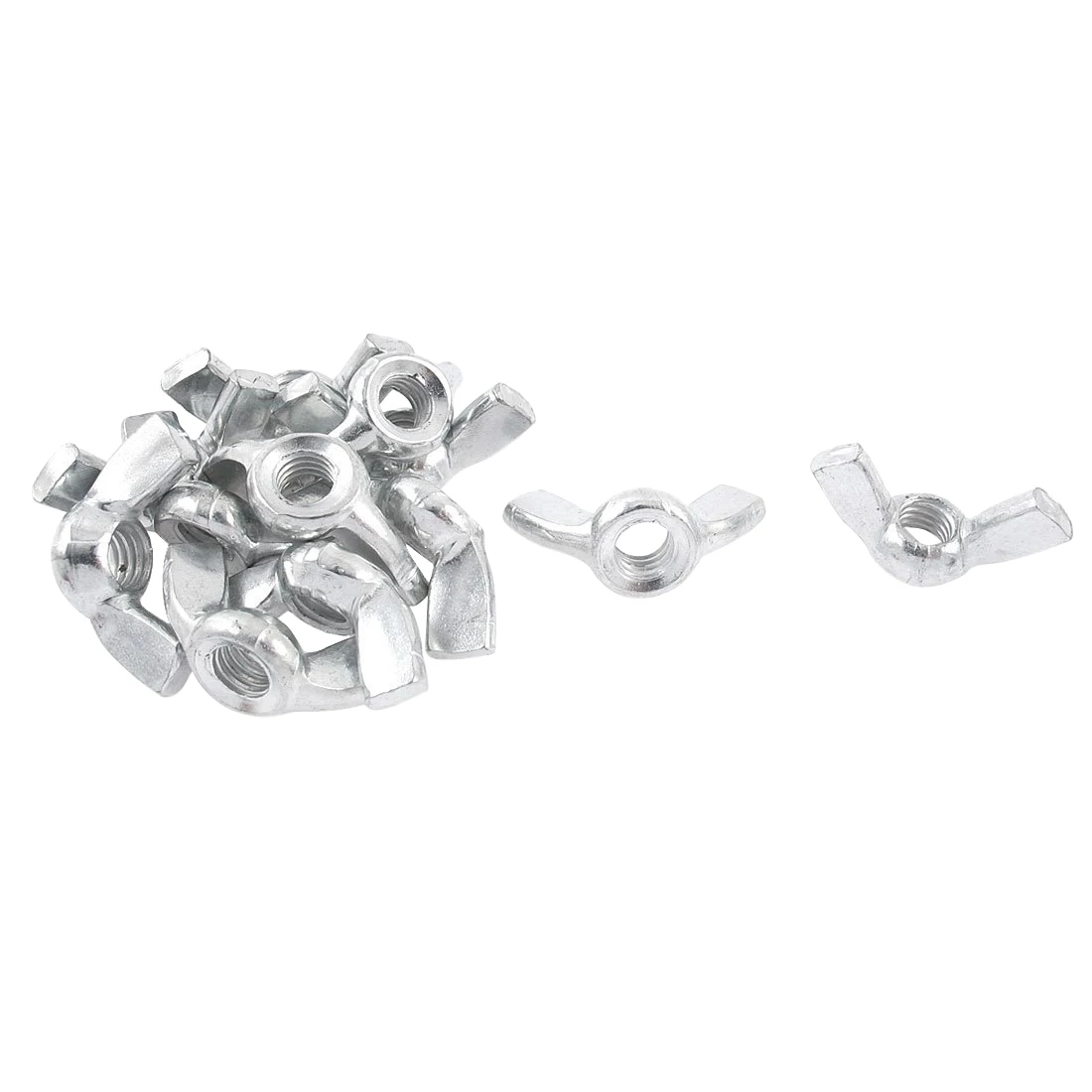 M6 6mm Thread Metal Wingnut Butterfly Wing Nuts Silver Tone 12pcs ...