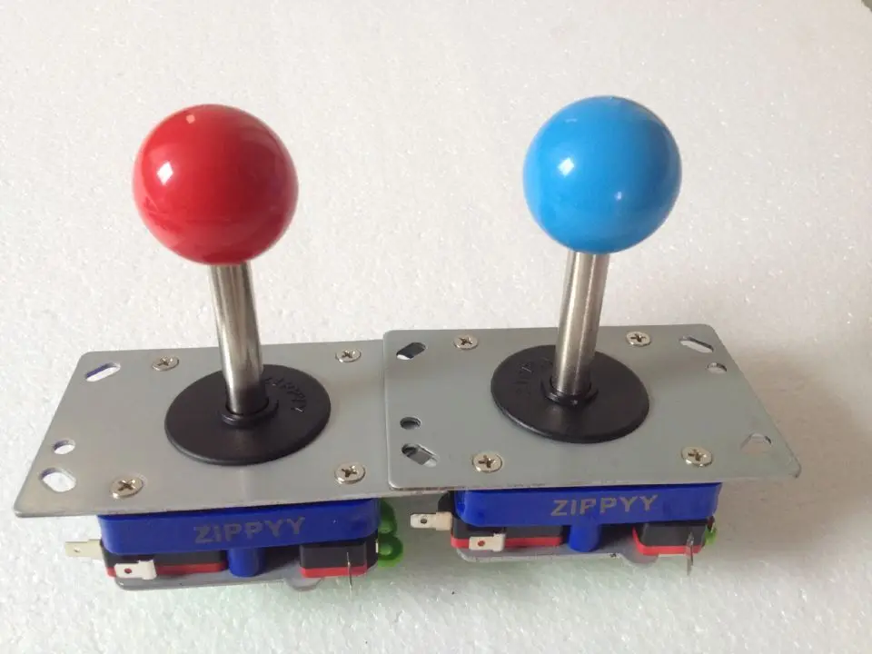 4 pcs ZIPPY Joystick short shaft blue yellow ball top 4ways and 8 ways ...