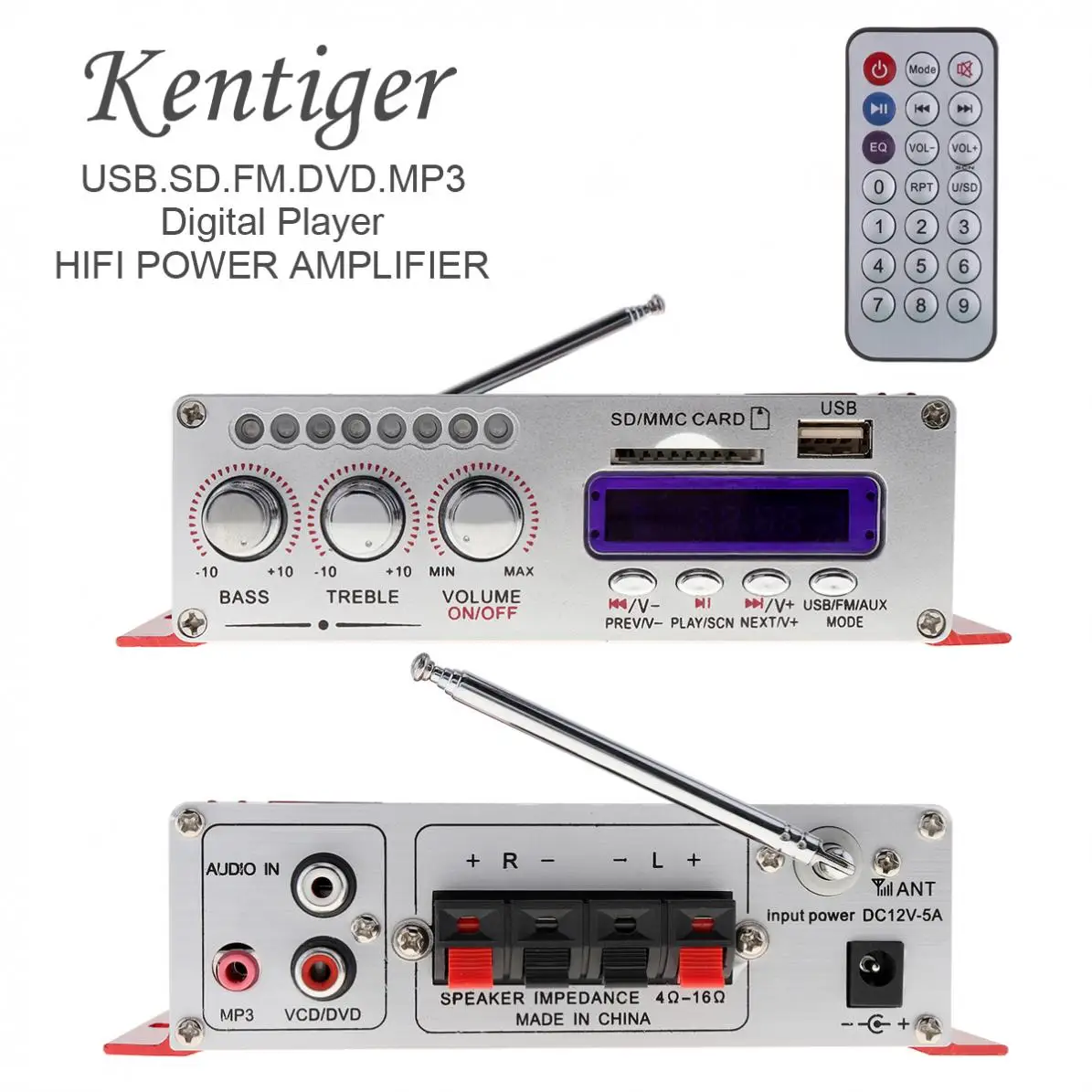 HY 502 2CH HI FI Digital Audio Player MP3 Speaker Car Amplifier FM ...