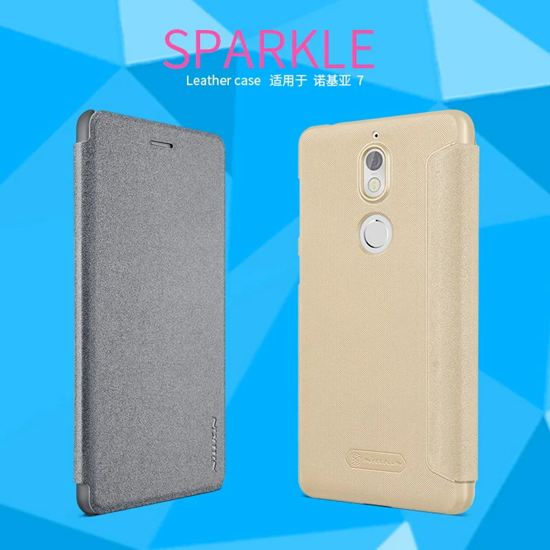 For Nokia 7 Leather Case Nillkin Sparkle Fashion Business Back Cover