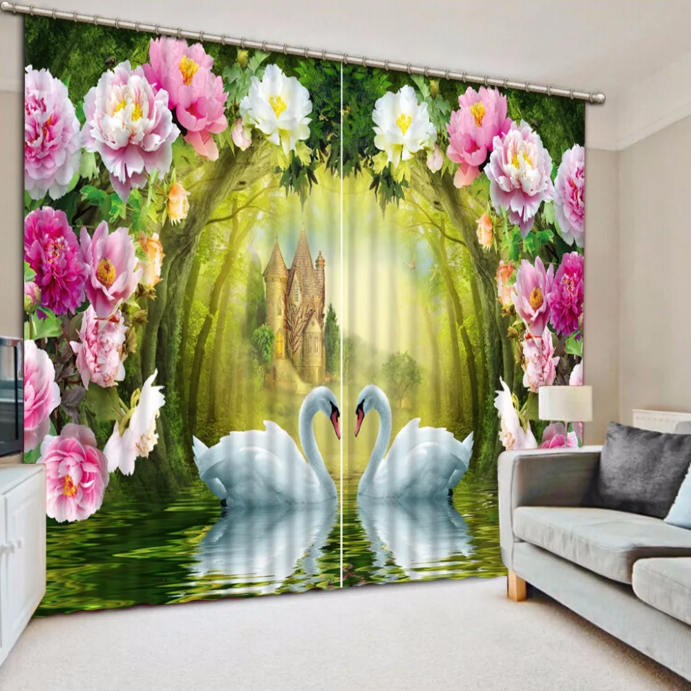 Beautiful Photo nature scenery 3d curtains -in Curtains from Home ...