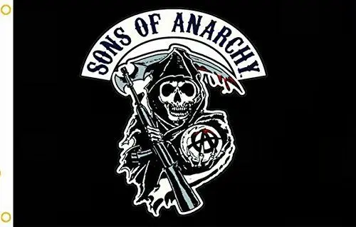 Sons Of Anarchy Black Flying Large Outdoor Flag Banner metal holes Flag ...
