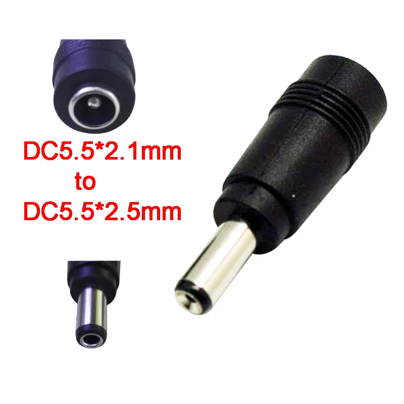 Adaptador de corriente para ordenador portátil, conector macho a hembra DC5.5 x 2,5mm, Conector ...