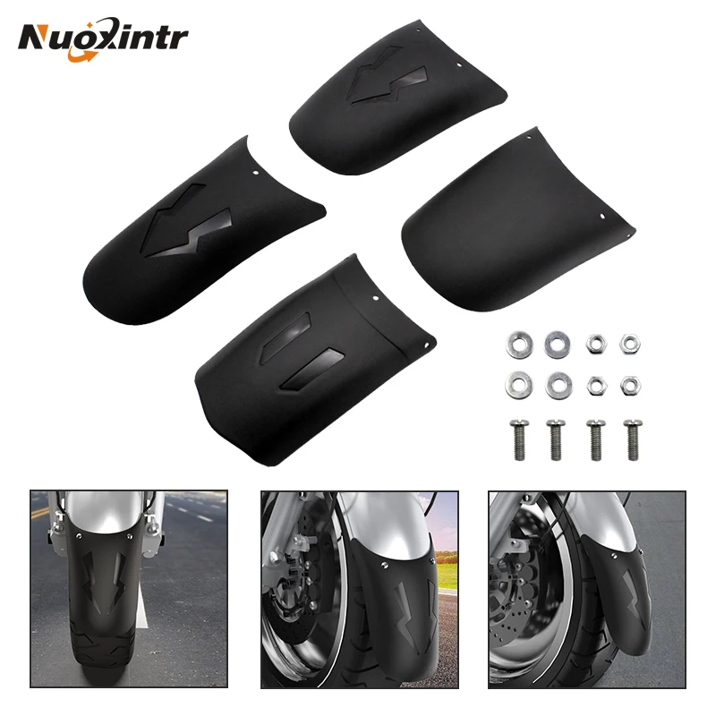 Nuoxintr Black Universal Motorcycle Front Rear Fender Splash Extension ...