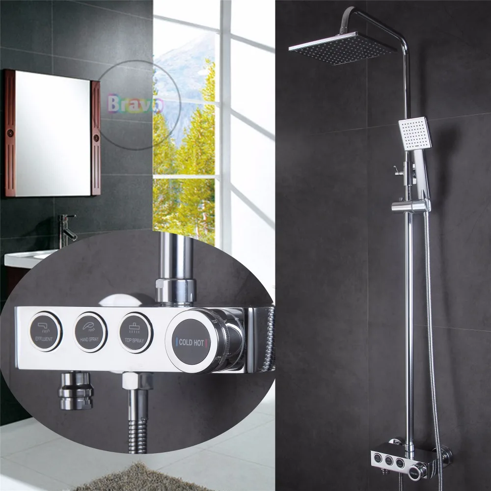 New Design Button Shower Set.wall Mounted Button Control Shower Faucet ...