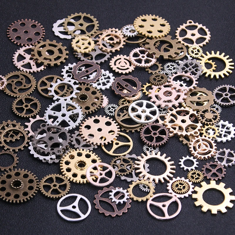 20PCS 4 Color Size 10-25mm Mix Alloy Mechanical Steampunk Cogs & Gears ...
