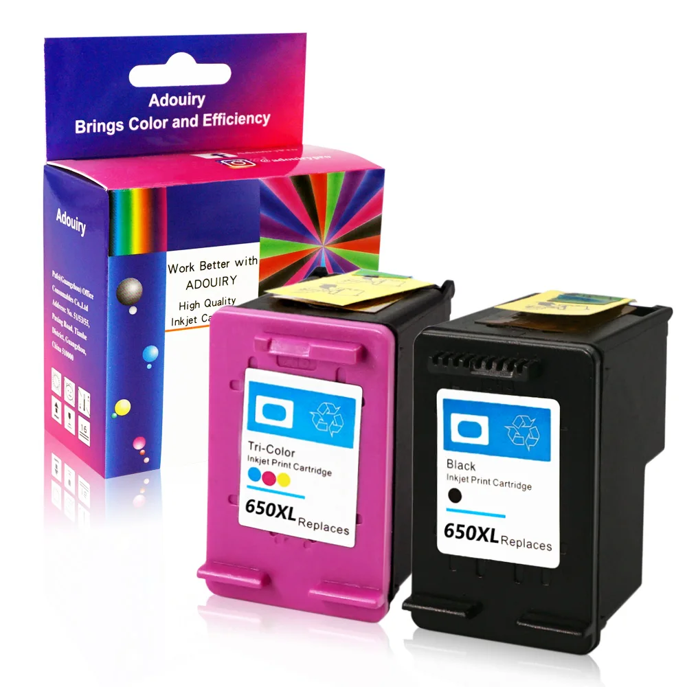 Adouiry 650XL Cartuchos Recarregados Cartucho de Tinta para HP 650 XL ...