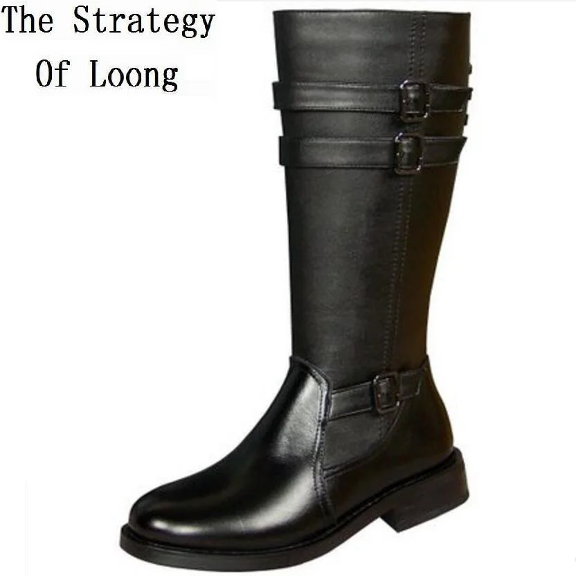 Men Boots Natural Leather Long | Boot Long Men British Style | Black ...