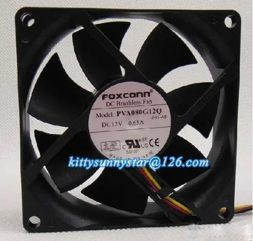 Foxconn 8025 PVA080G12Q 12V 0.65A 3Wire For 775 CPU Cooler Fan,DC ...