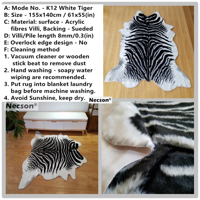 White Tiger Skin Rug
