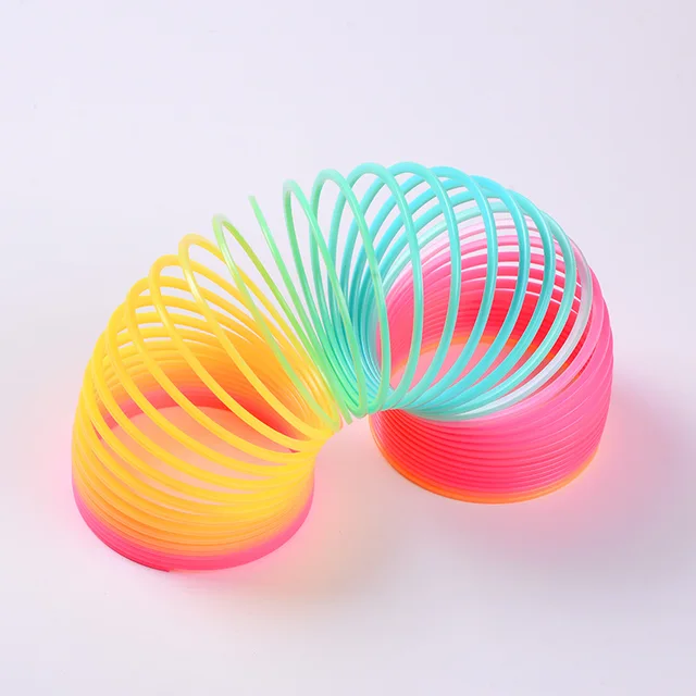 Kids Toys Large Plastic Slinky Rainbow Spring Colorful Children Funny ...