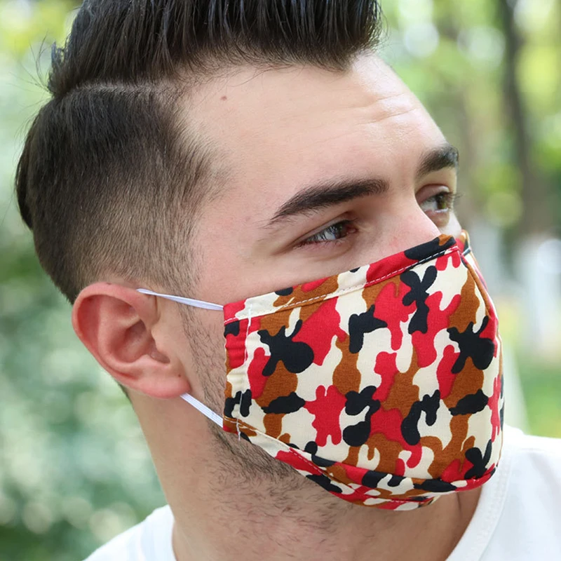 Anti-dust Fog Men Face Mouth Mask Camouflage Printed PM2.5 Fashion ...