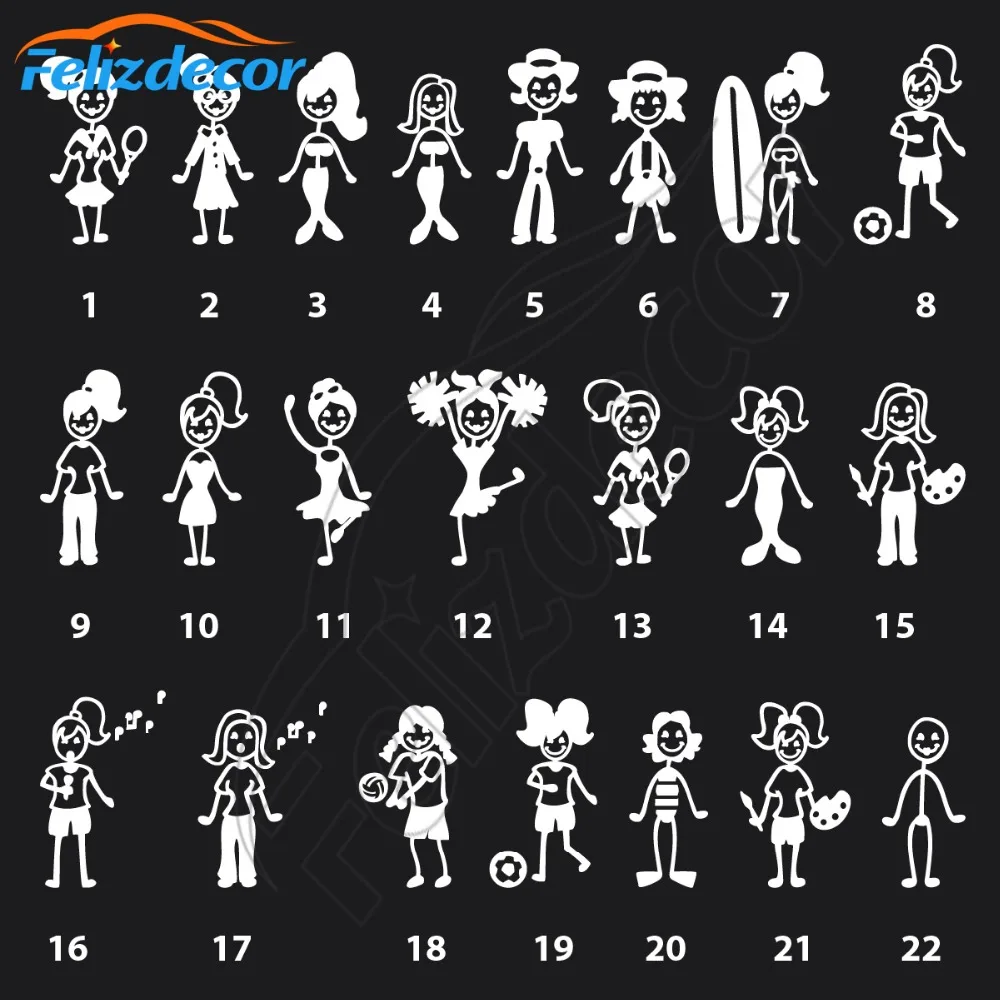 Family Figures For Car Windows