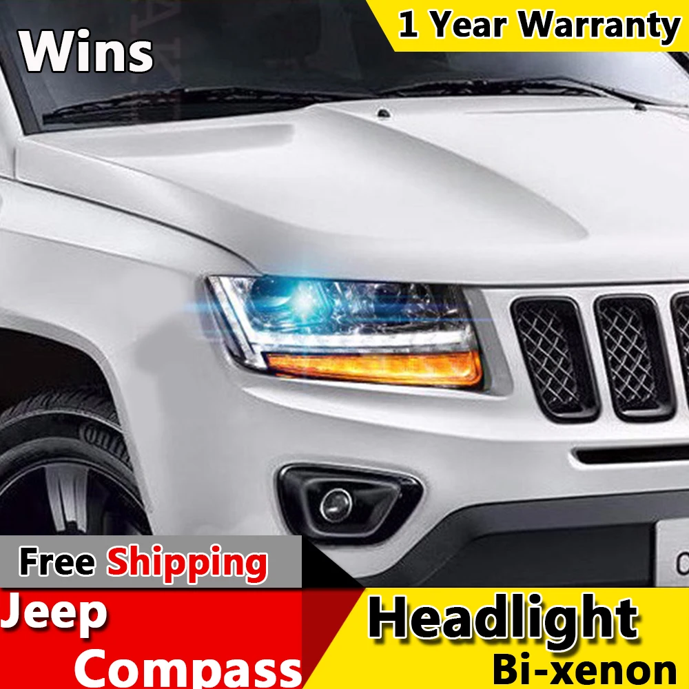 Wins lights for Jeep Compass LED Headlight Compass Headlights DRL Lens ...