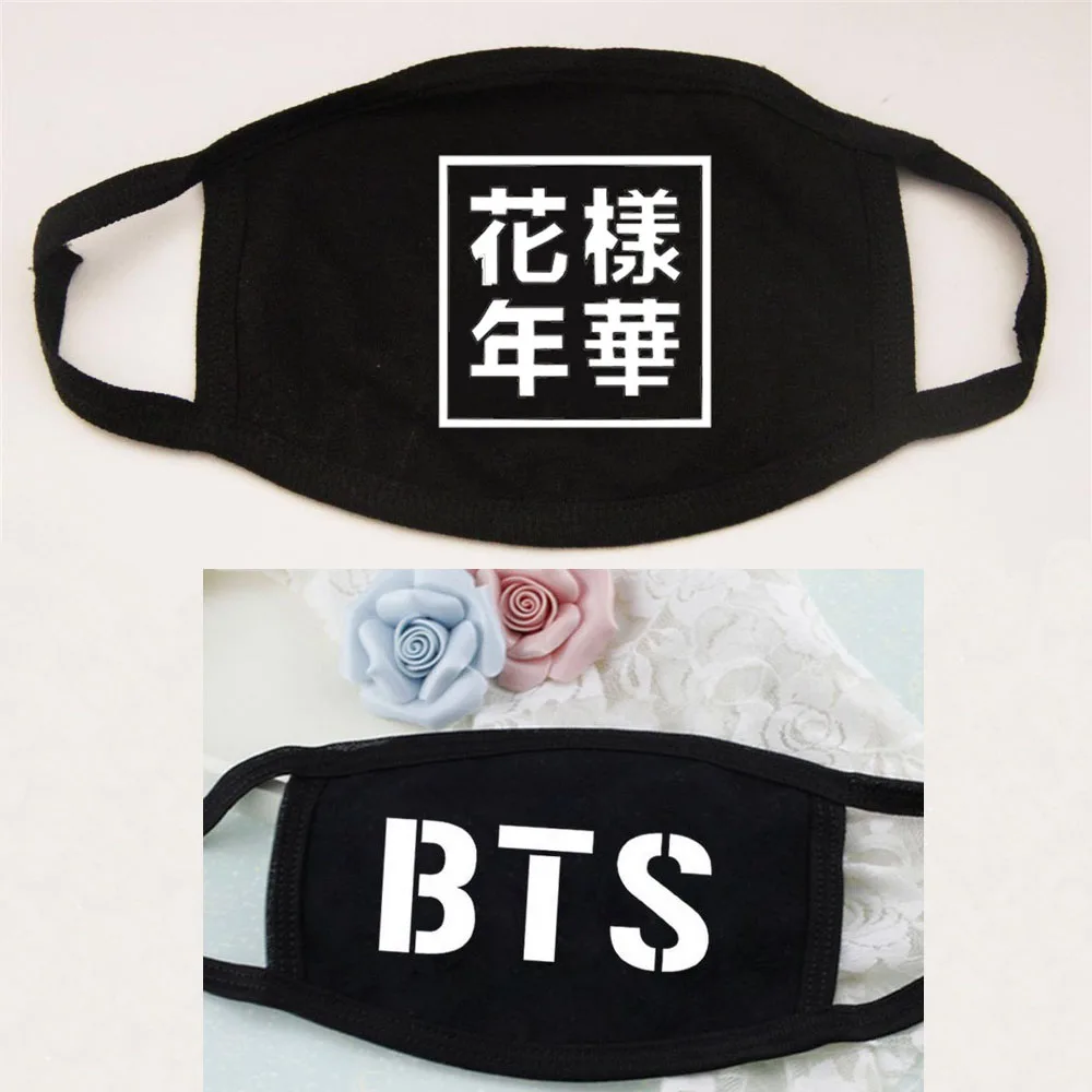 BTS Mask Black Cotton Mouth Face Masks Cycling Wearing Anti Dust Masks ...