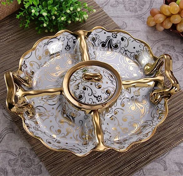 Ceramic Divisions Candy Plate Ornamental Porcelain Caddy Fruit Tray ...