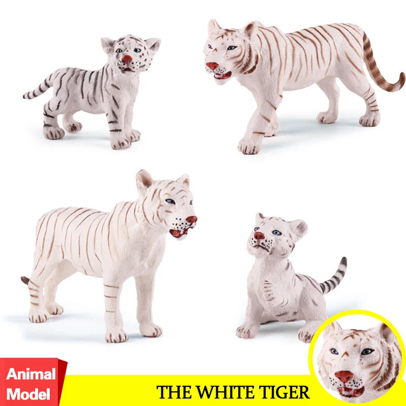 Action&toys Figure Wildlife Animal White Tiger Pvc Model Collectible ...