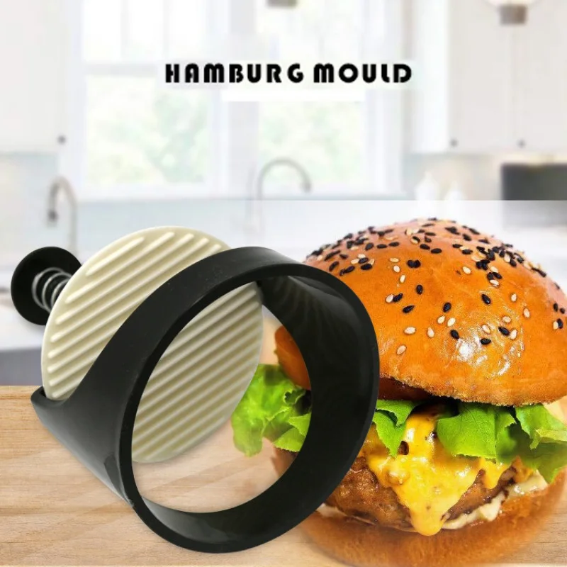 1pc Round Shape Hamburger Mold Plastic Meat Beef Maker Grill Burger ...
