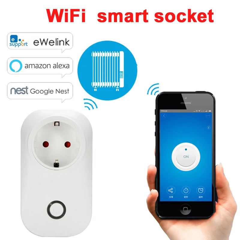 Smart WiFi Wireless Socket 10A 2200W Power Supply EU US UK CN Plug IOS ...