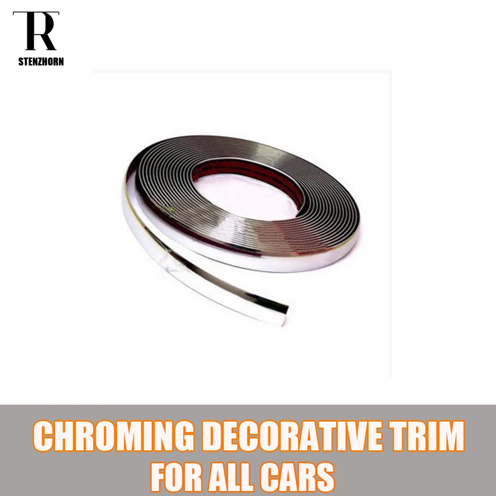 13M Long Car Chrome Body Strip Bumper Auto Door Protective Moulding ...