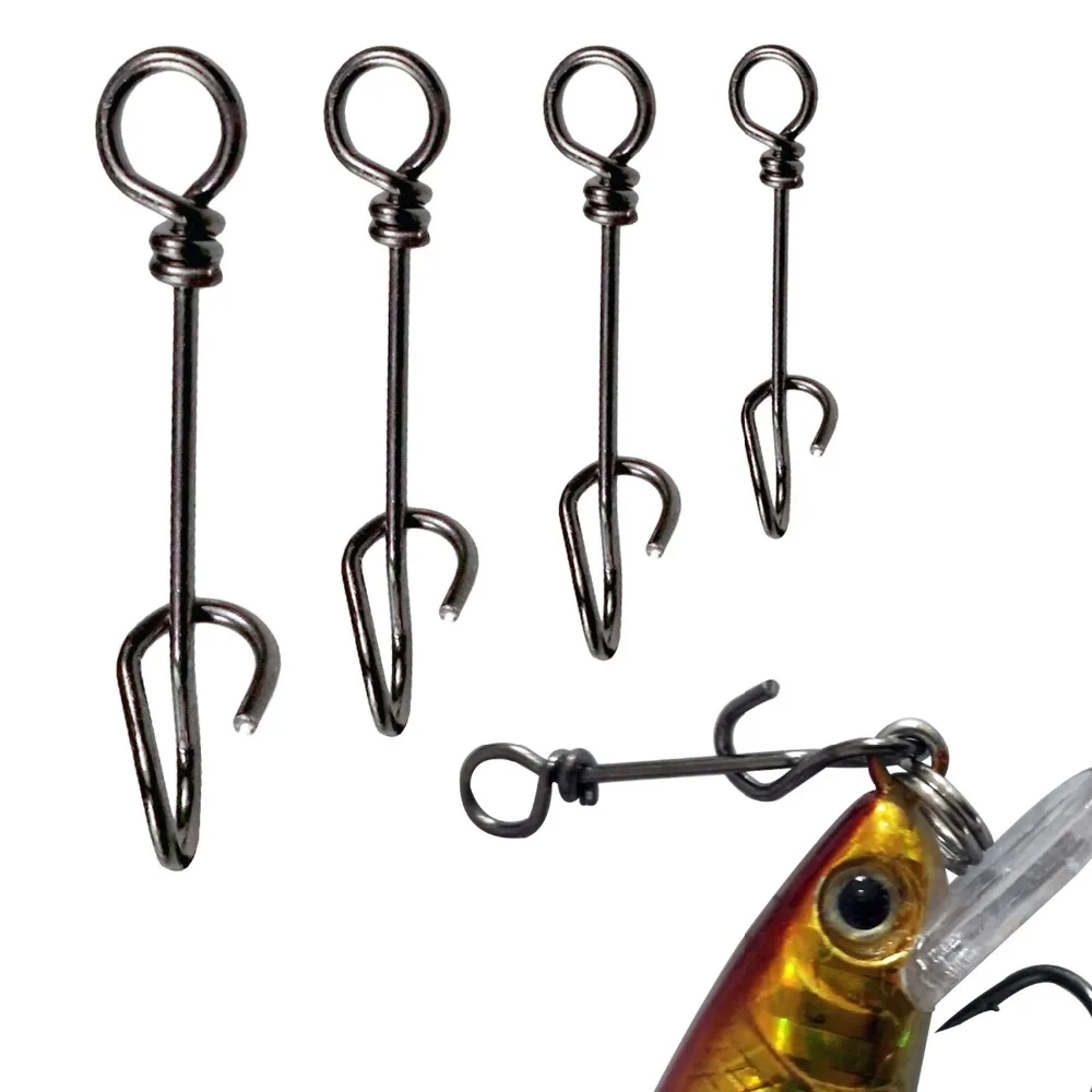 100Pcs/Lot #1 #4 Spring Clip Snap Clamp Buckle Pins Fishing Tackle ...