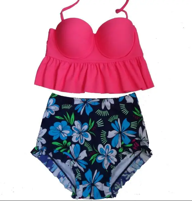 Sexy Girl Leopard Bikini Set Sling Swimsuit Bandeau Top Bikini Swimwear