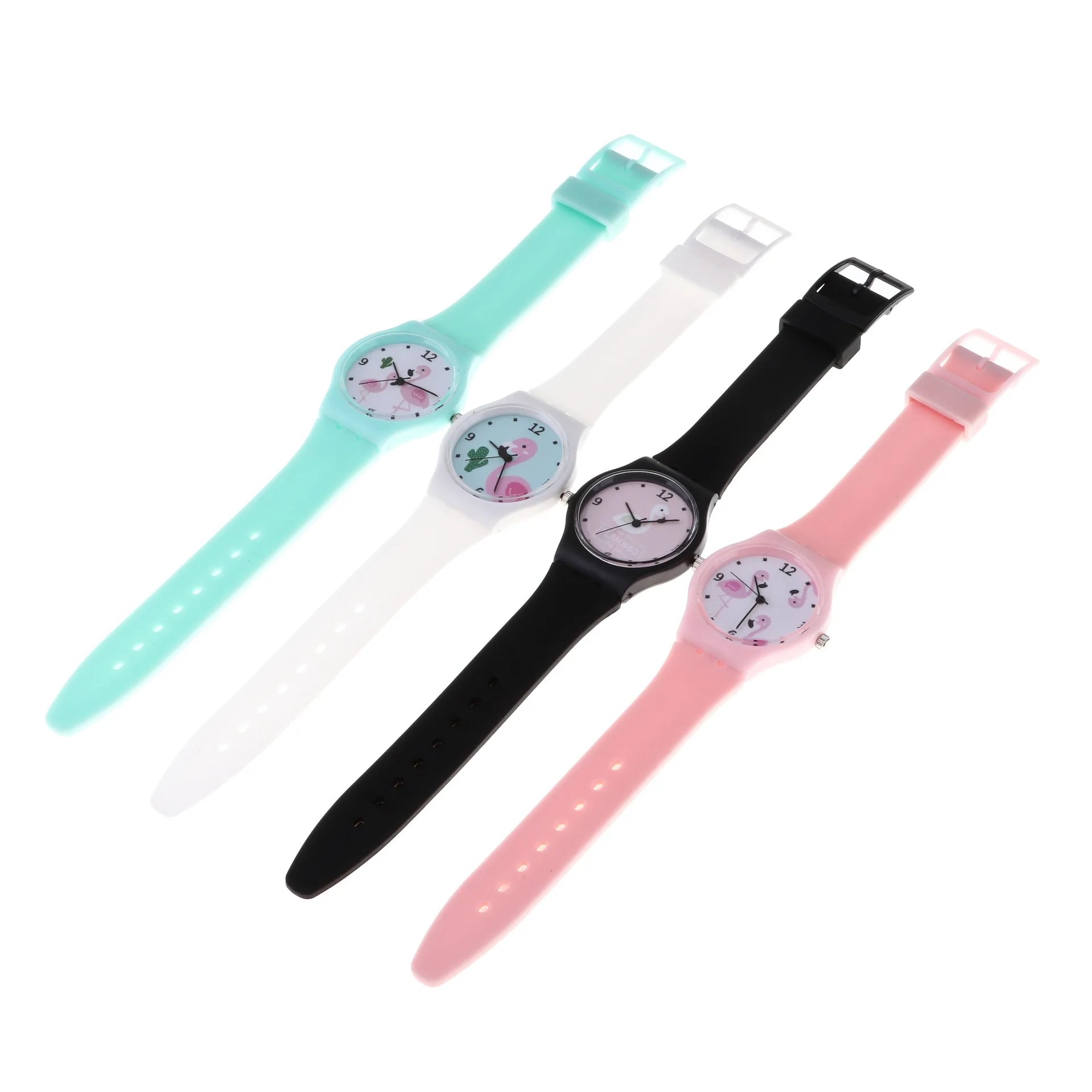Silicone Children Flamingo Watches Candy Jelly Color Student Watch ...