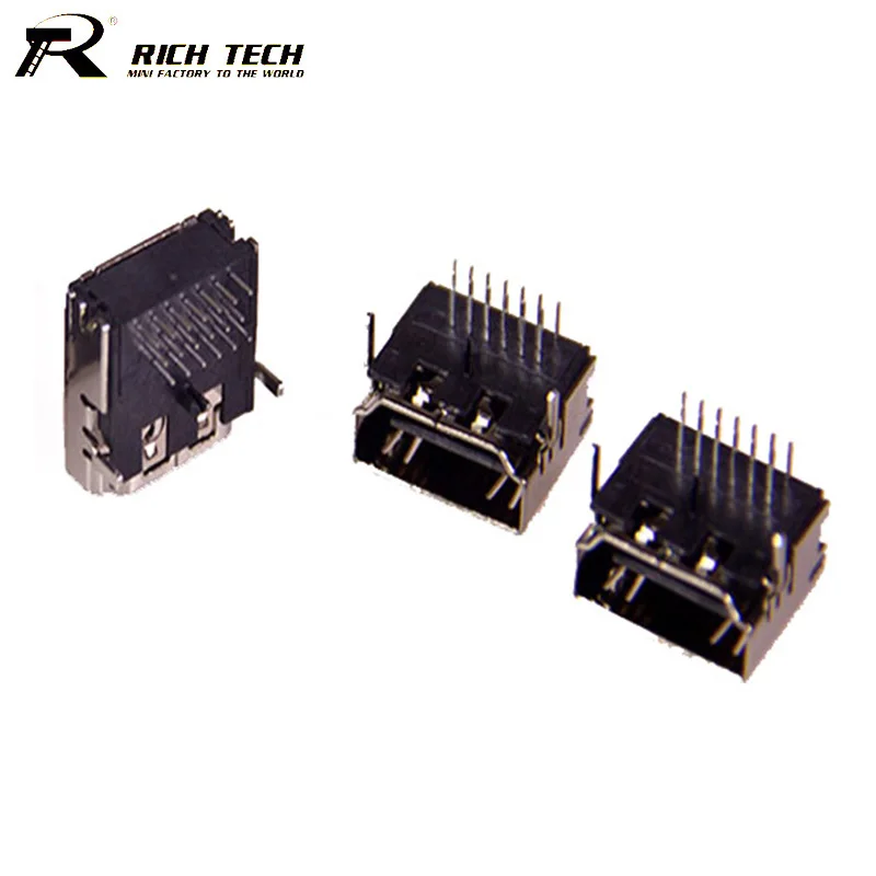 10pcs HDMI 19Pin Female 90 Degree PCB Mount Connector HDMI Terminal ...