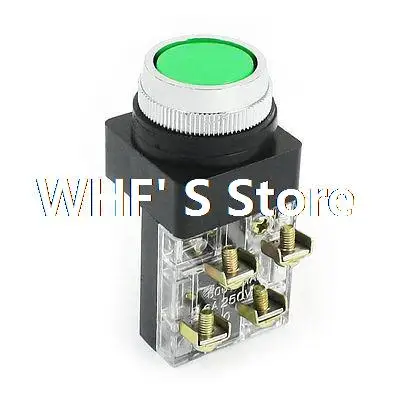 22mm Panel Mounted AC 250V 6A DPST NO NC Momentary Push Button Switch Green|switch push button ...