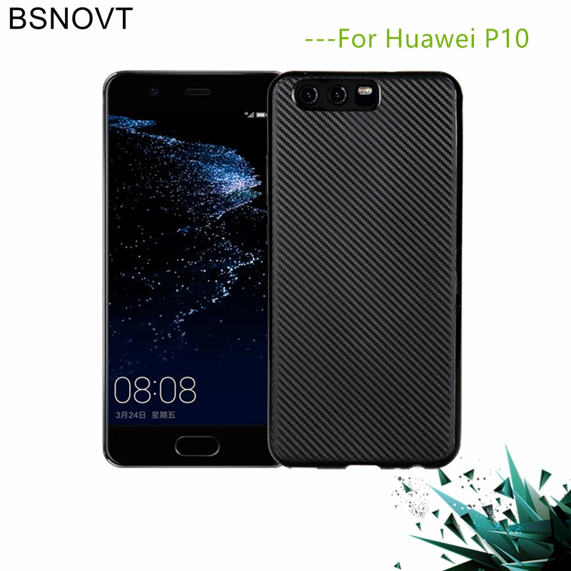 BSNOVT Huawei P10 Case Soft Carbon fiber Slim TPU Shockproof Phone Case ...