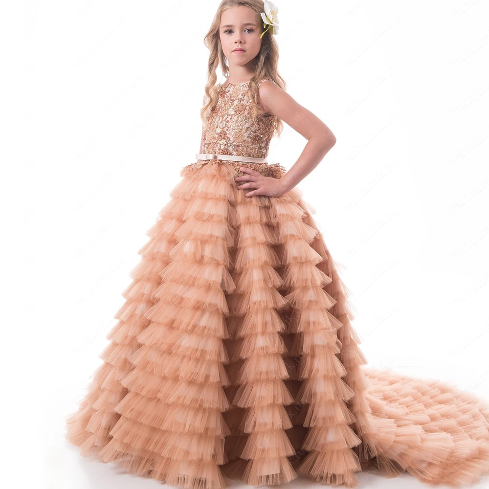 Stunning 2017 New Flower Girls Dress For Weddings Appliques Ruffles ...