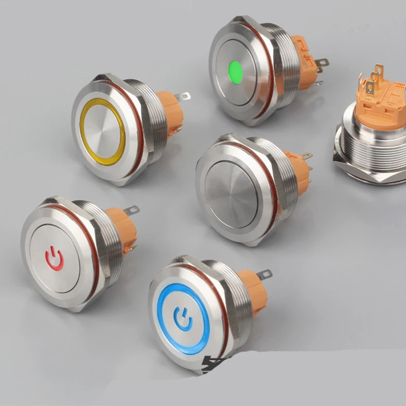 1pcs 30mm Waterproof Momentary Stainless Steel Metal Push Button Switch ...