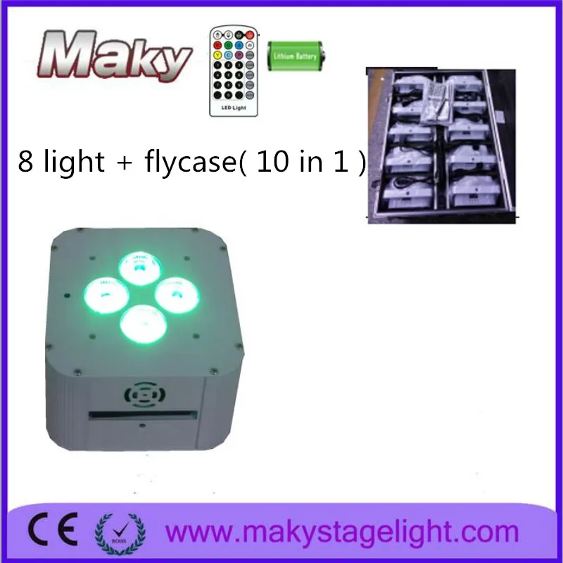 10 Luces + flycase cube LED par luz inalámbrica batería led Par Can ...